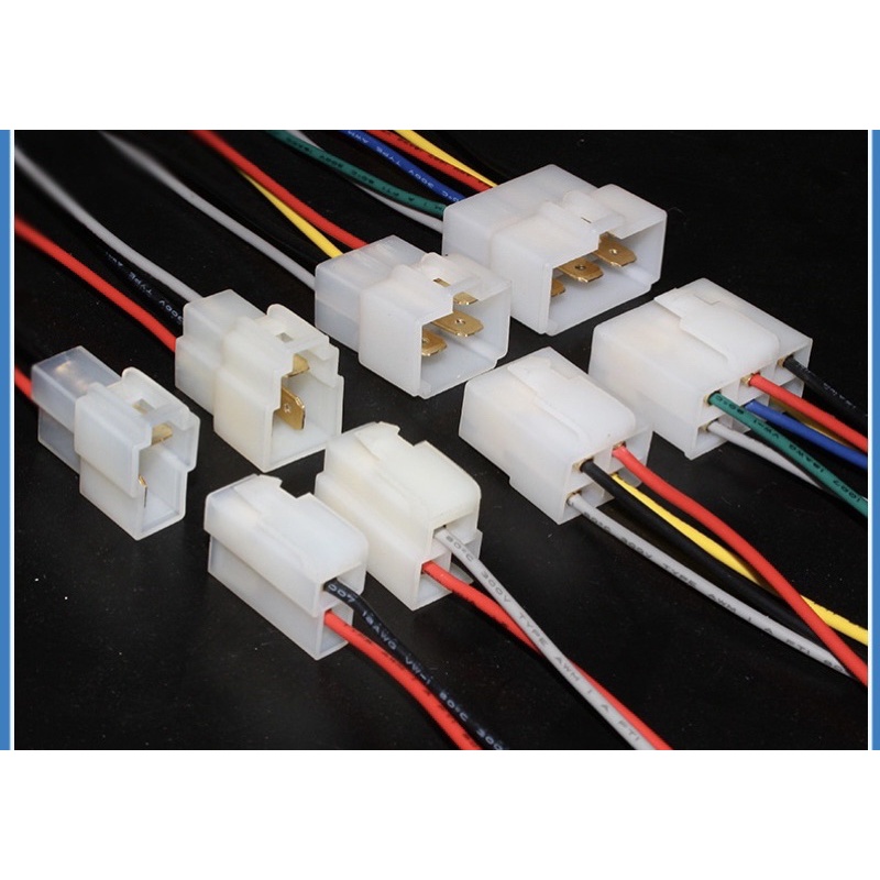 6.3mm 1/2/3/4/6 PIN Male Female Socket Wayar Lampu Sambung Connector ...