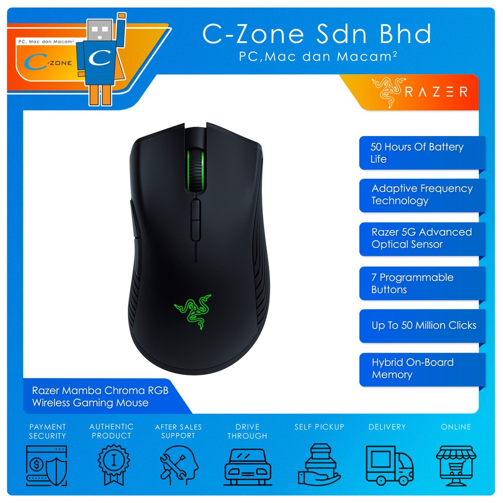 Razer Mamba Chroma RGB Wireless Gaming Mouse | Shopee Singapore