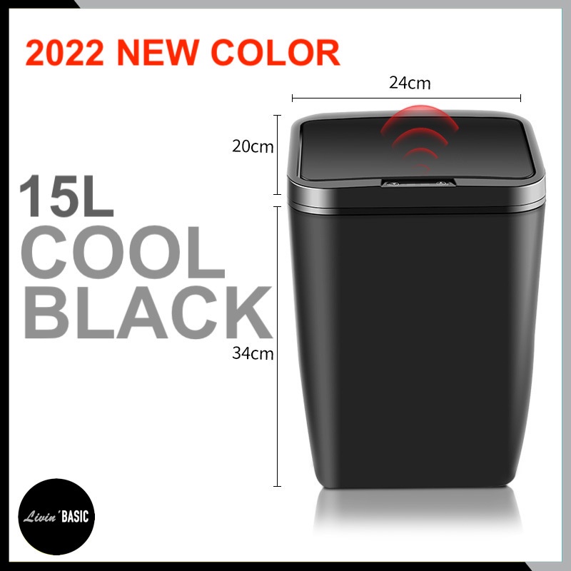 15L Motion Sensor Bin Smart Dustbin / Rubbish Bin / Waste Bin Automatic ...