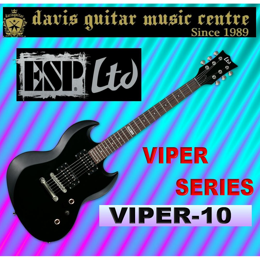 ESP LTD Viper-10 Black Electric Guitar with gig bag | Shopee Singapore
