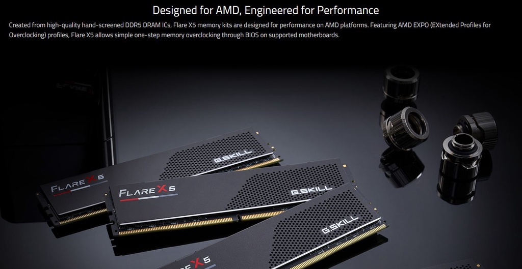 G.SKILL Flare X5 AMD EXPO 32GB (2 x 16GB) 288-Pin PC RAM DDR5 5600MT/s ...