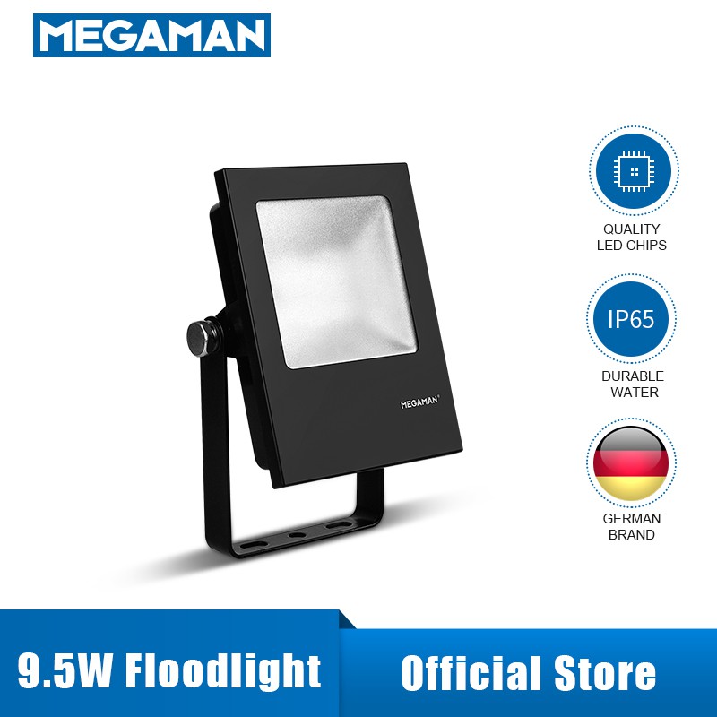 Megaman LED Floodlight TOTT FL 9.5W 3000K 4000K 6500K IP65 BK Ideal For ...