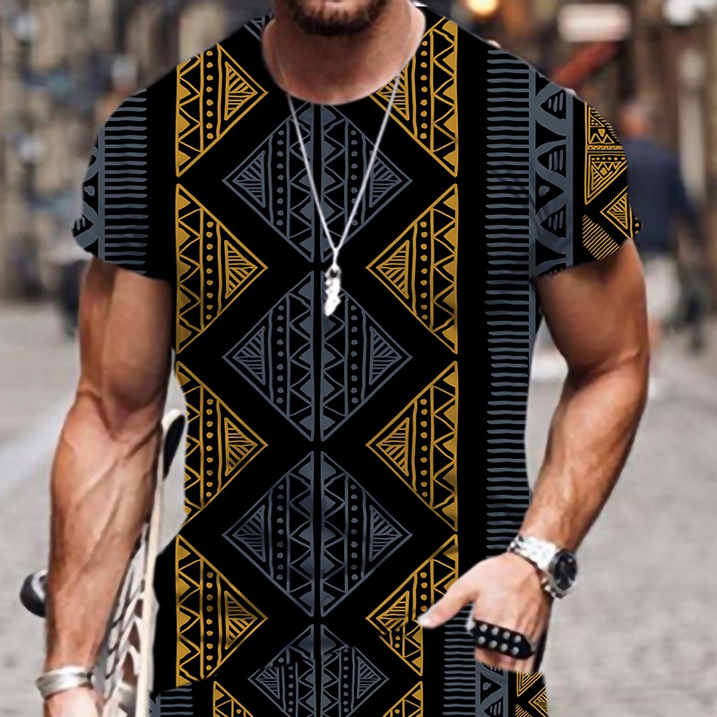 Men's Summer African Ethnic Primitive Tribal Fabric Short Sleeve 3d ...