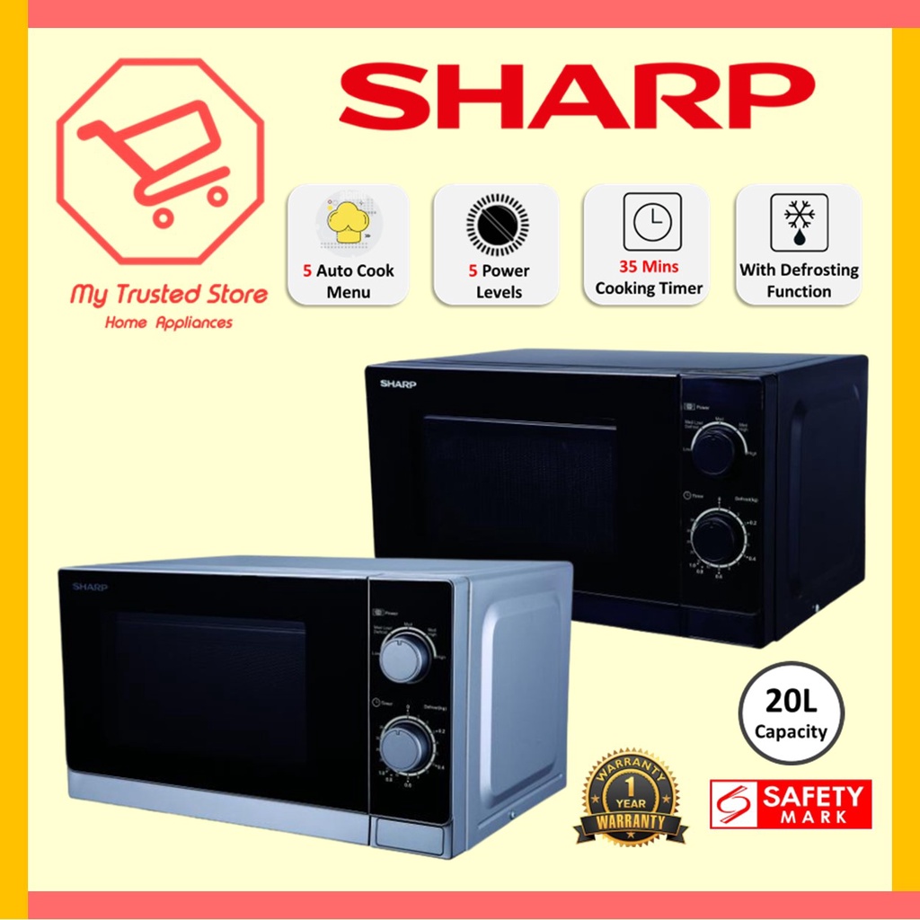 SHARP R-20A0(K)V/R-20A0(S)V BLACK/SILVER 20L BLACK MICROWAVE OVEN ...