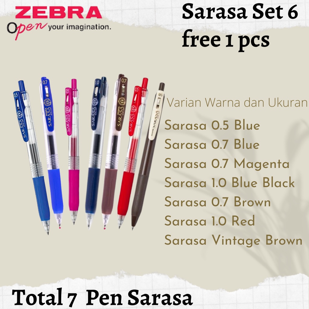 Asaba Bandung - Zebra Sarasa Pen 0.5mm Retractable Ballpoint Water ...