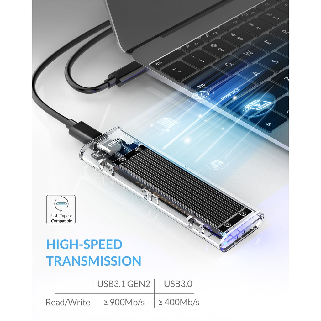 ORICO M2 NVME/SATA SSD Enclosure For M/B Key SSD(TCM2) | Shopee Singapore