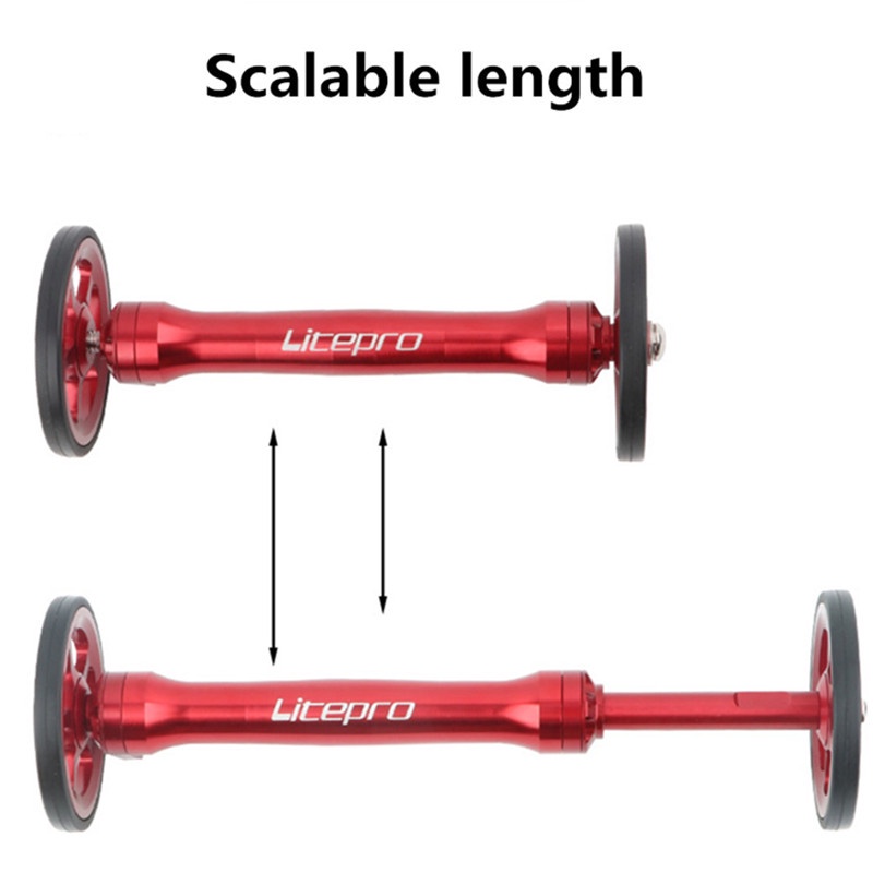 Litepro Folding Bicycle Pushing Rear Cargo Easy Wheel Extension Rod ...