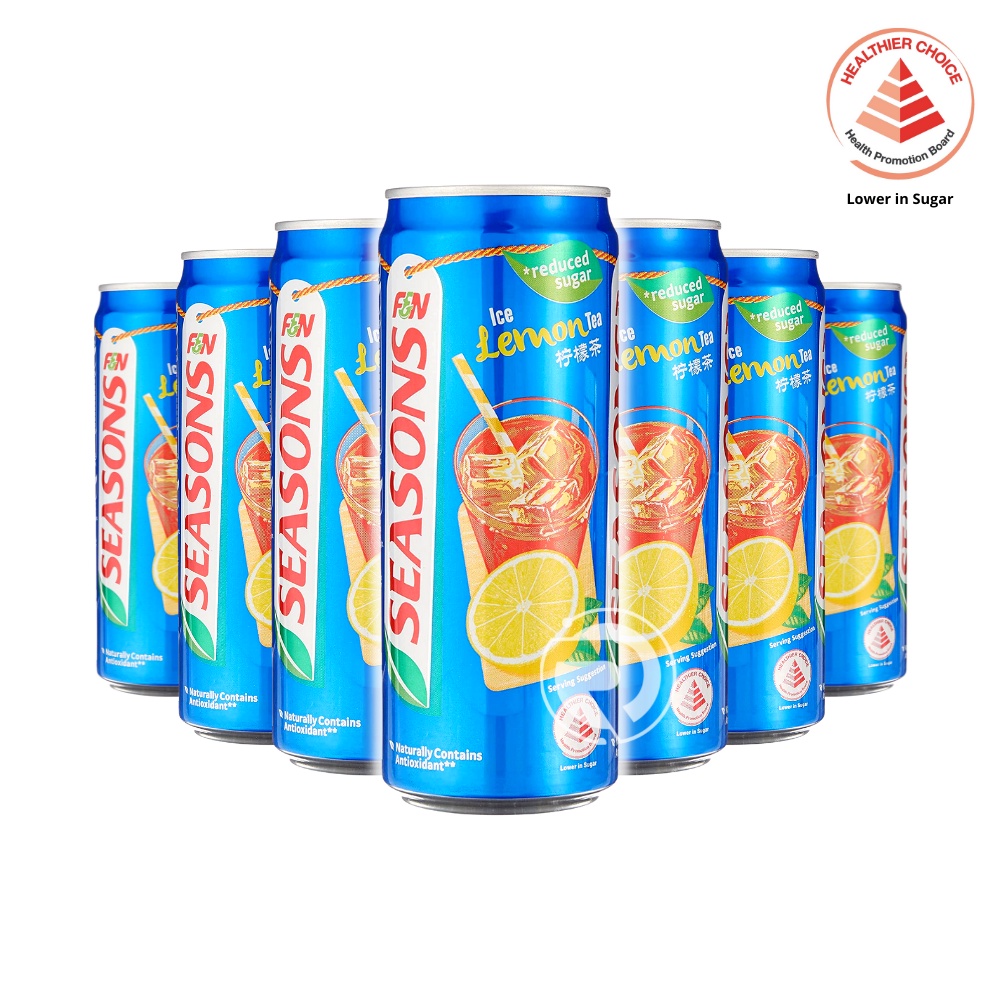 F&N Seasons Ice Lemon Tea Reduced Sugar (300ml x 24 Cans) | Shopee ...