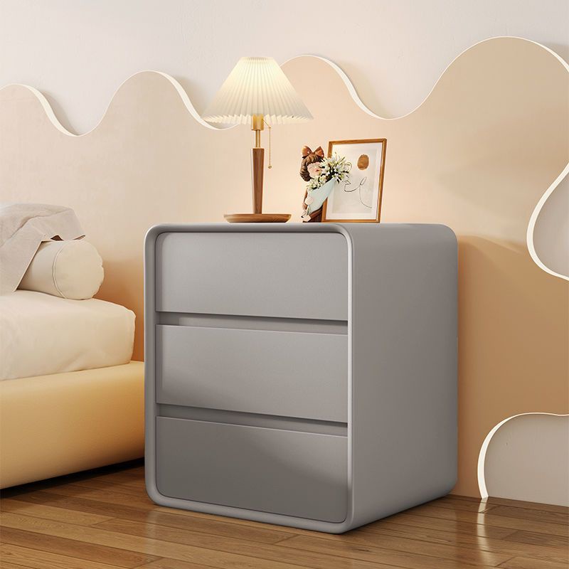 Bedside Table Simple Cream Bedside Table Solid Wood Bedroom Storage ...