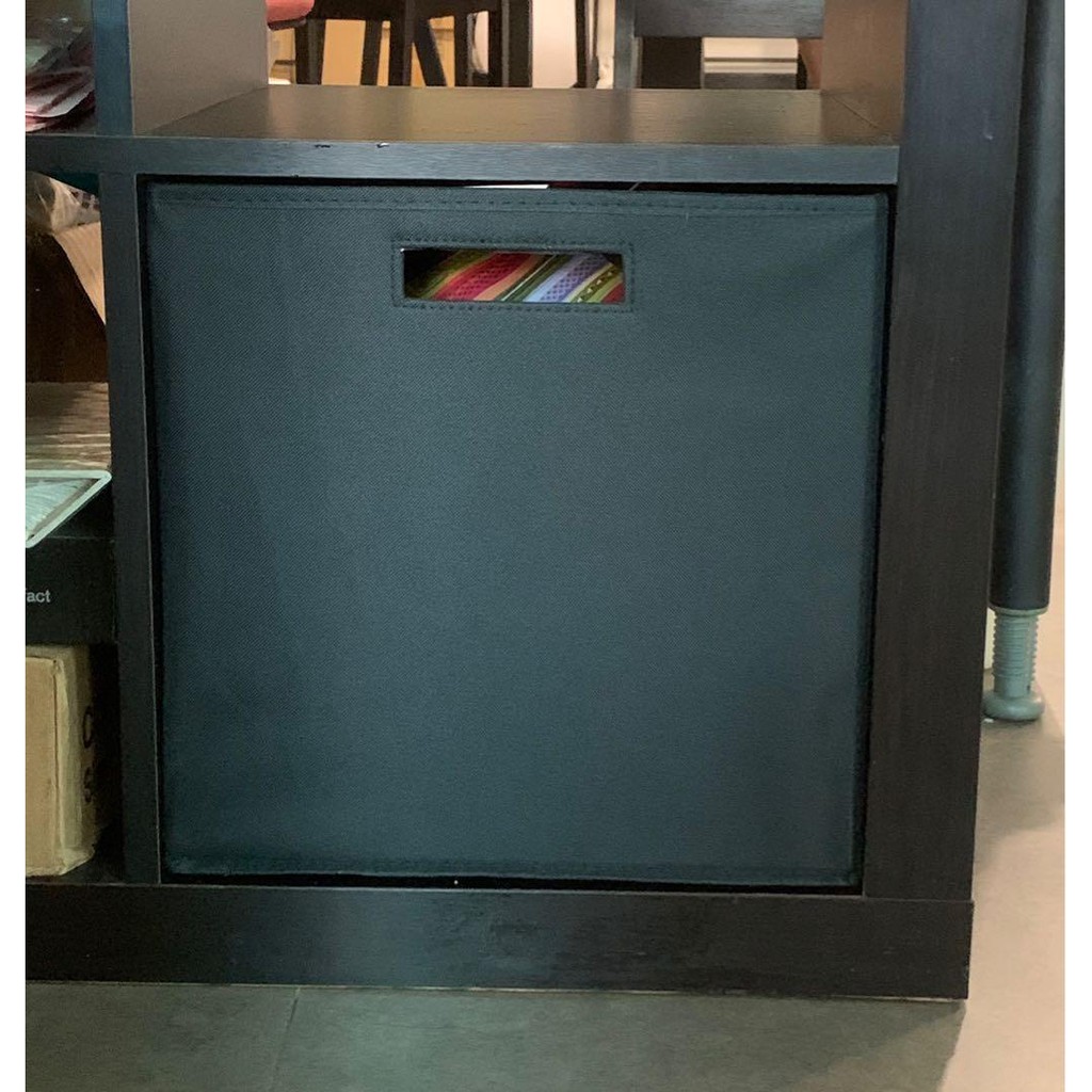 Sturdy Canvas Storage Box With handle Holes Home Organiser Tidy ...