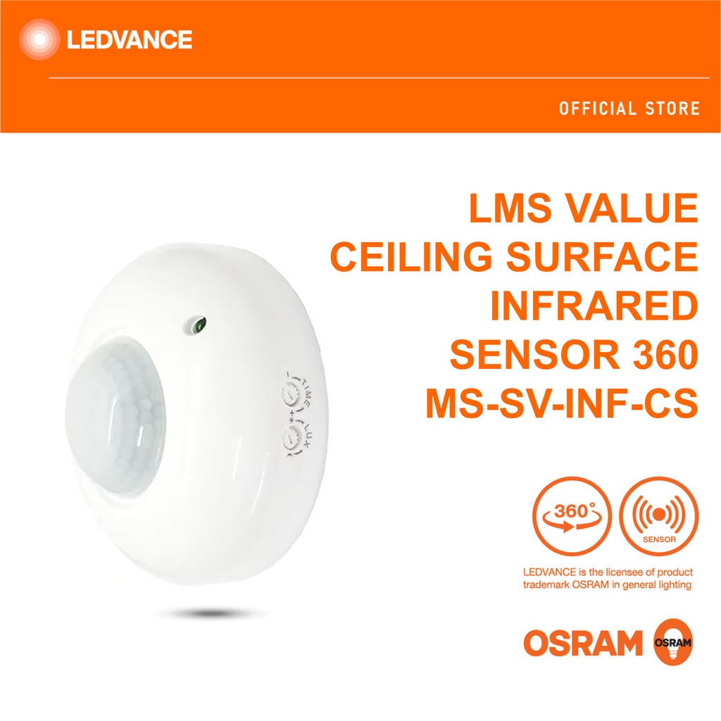 LEDVANCE LMS Value Ceiling Surface Infrared Sensor 360 | Shopee Singapore