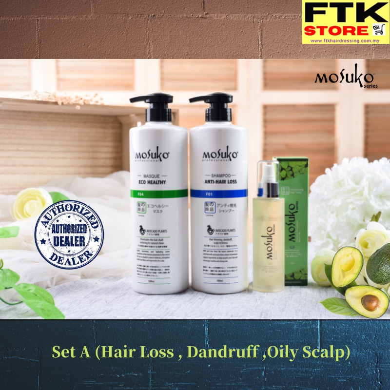 MOSUKO ANTI-HAIR LOSS / THERAPY TREATMENT SHAMPOO 1L + ECO MASQUE 1L ...