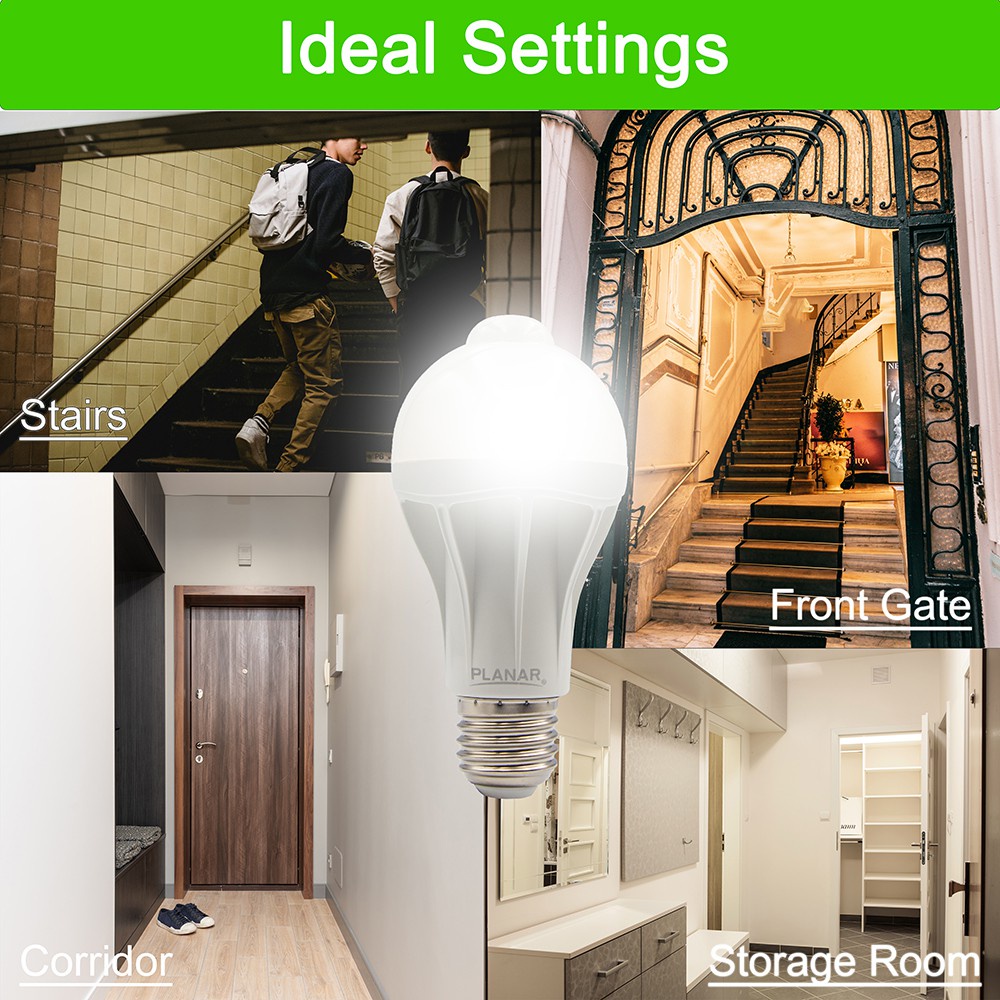 Planar (USA Brand) Daylight Motion Sensor LED Bulb E27 9W/11W 220-240V ...