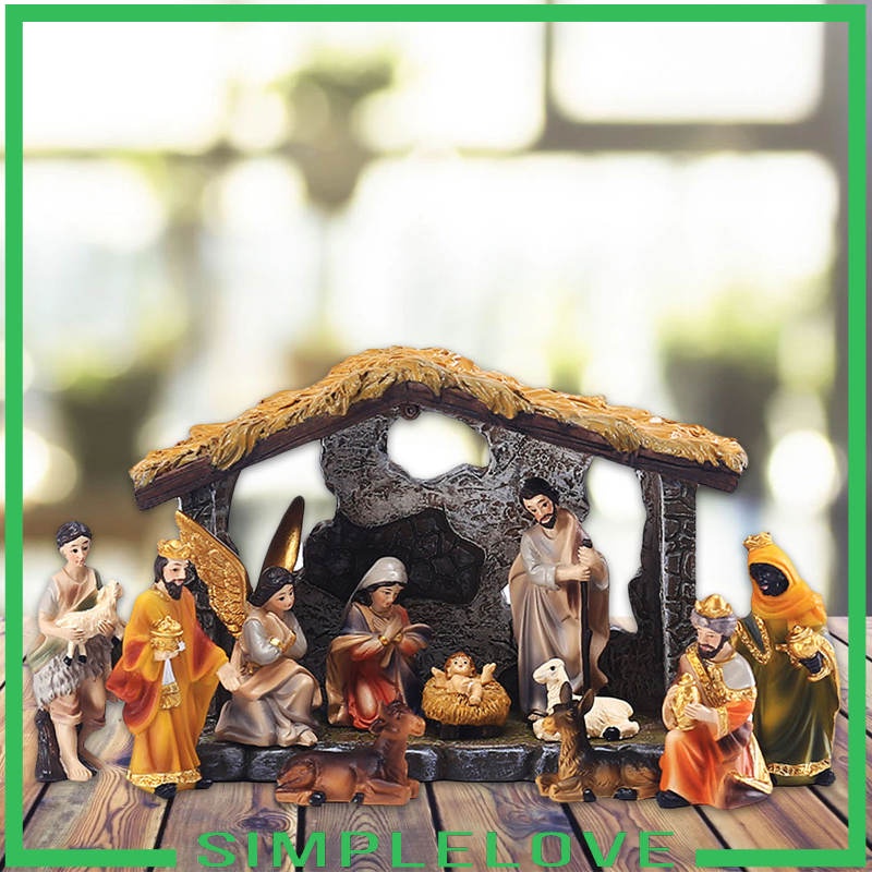 [ 12Pcs Nativity Figurine Easter Nativity Scene Set Religious Ornament ...