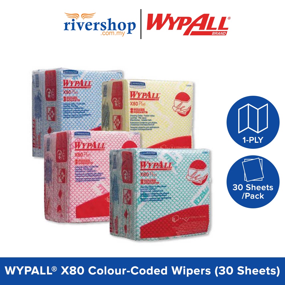 WYPALL X80 Plus Colour-Coded Wipers (30 sheets) (Direct Food Contact ...