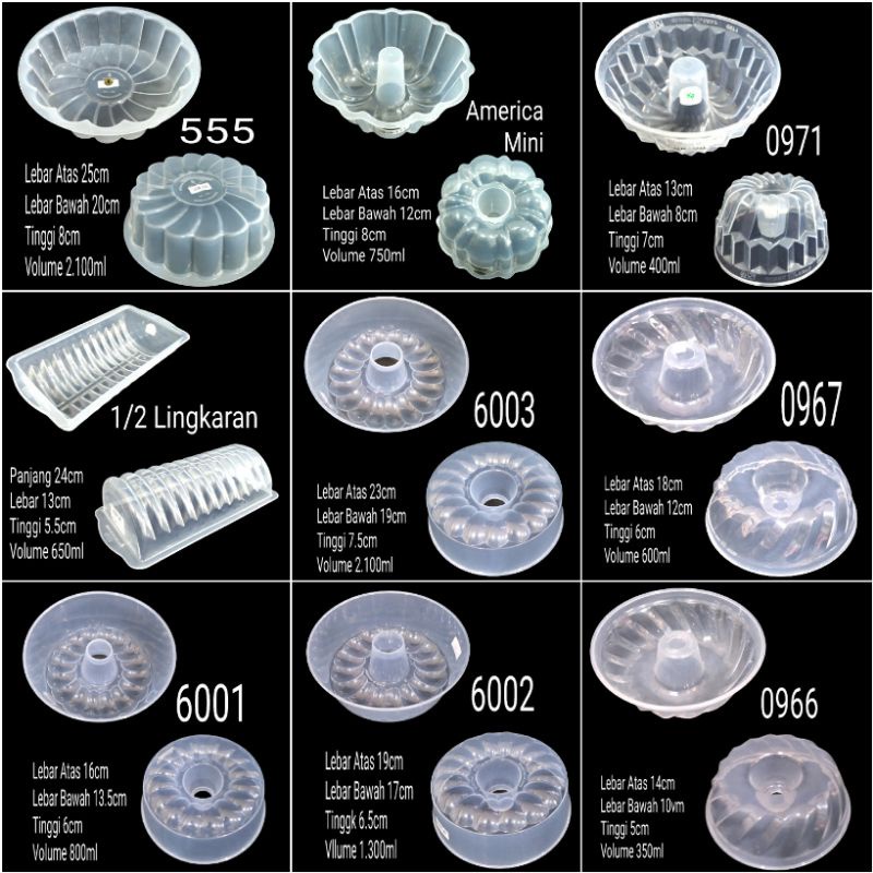 MAWAR Pudding Molds for Plastic Pudding with Various Motifs | Pudding ...