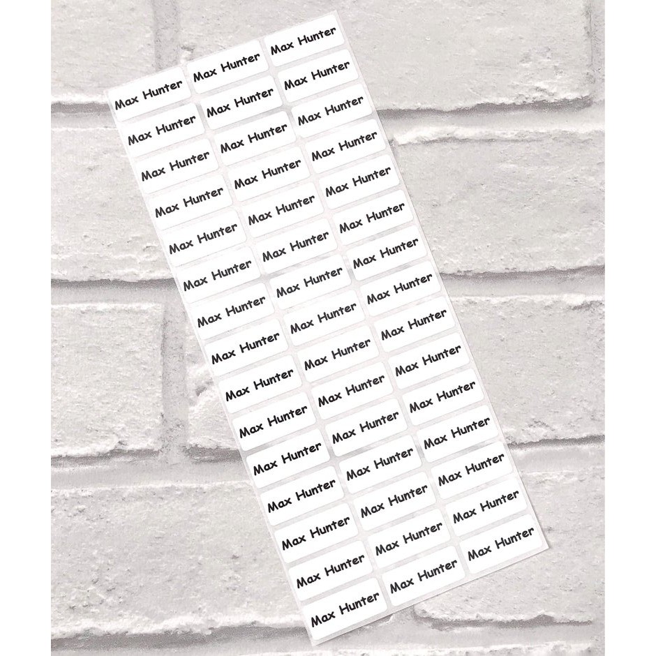 White Name Stickers,Waterproof, school label, Baby, Kids Name Labels ...