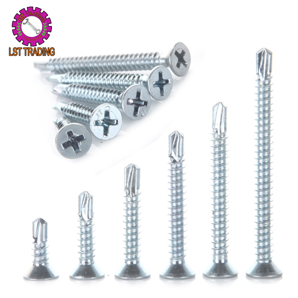 FLAT HEAD SELF DRILLING SCREW (DS-FH ) 50 PCS / SKREW EKOR UDANG ...