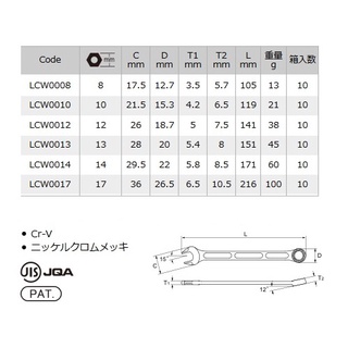 ASAHI Ultra Light Combination Wrench Lightool 8mm~17mm (Made In Japan ...