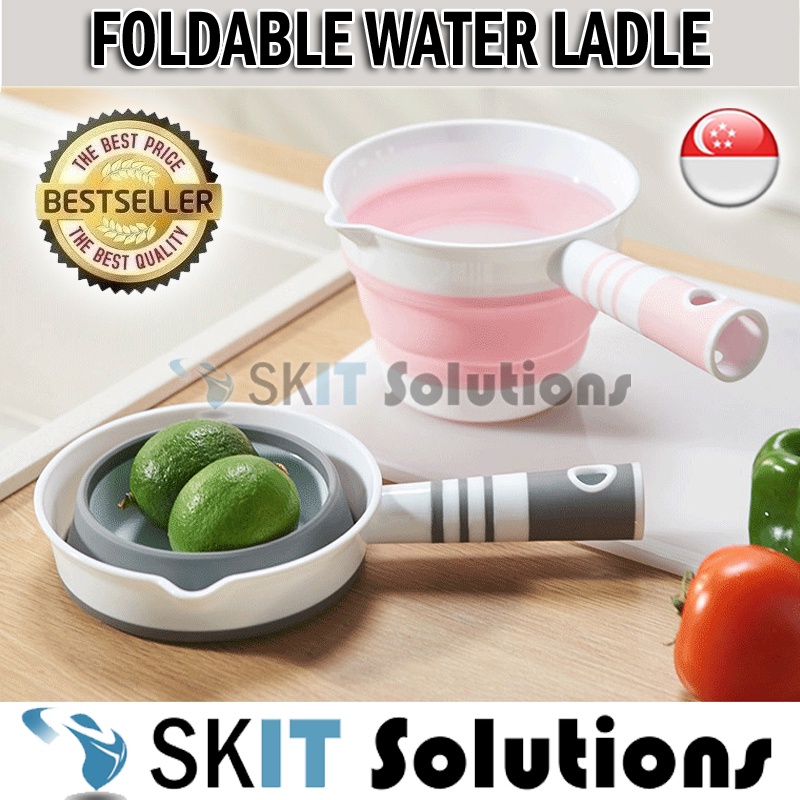 【SG Seller】Foldable Silicone Water Ladle★Folding Water Scoop★Bailer ...