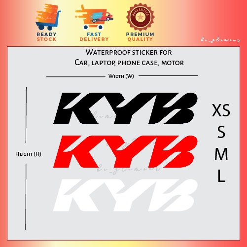 KYB Kayaba logo car sticker Reflective Stiker Kereta absorber pantulan ...
