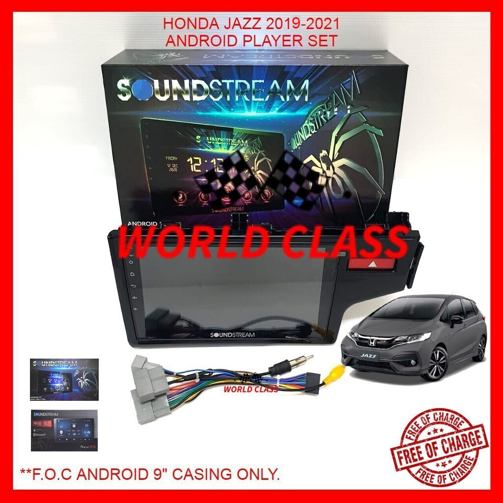 HONDA JAZZ 2019-2021 HIGH SPEC 9" SOUNDSTREAM ANDROID IPS PLAYER FULL HD SCREEN WITH ( F.O.C ...