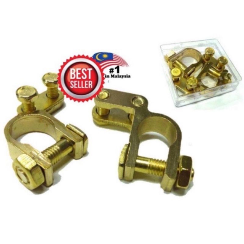 UNIVERSAL PURE COPPER BATTERY TERMINAL-(1 PAIR= +&-) | Shopee Singapore