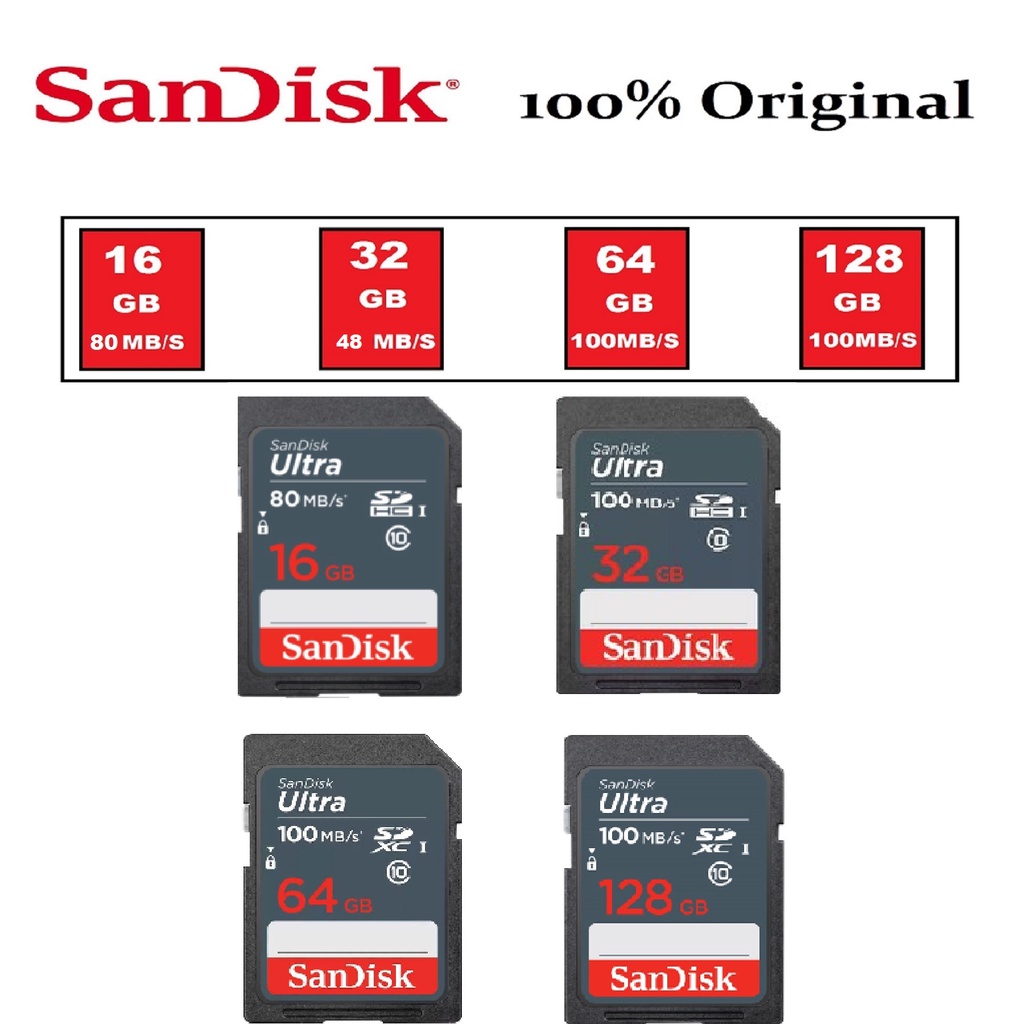 SanDisk Ultra A1 Sd Card 128GB 64GB 32GB 16GB SDHC/SDXC | Shopee Singapore