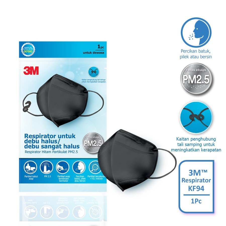 HITAM 3m Nexcare KF94 Respirator Mask - Black | Shopee Singapore