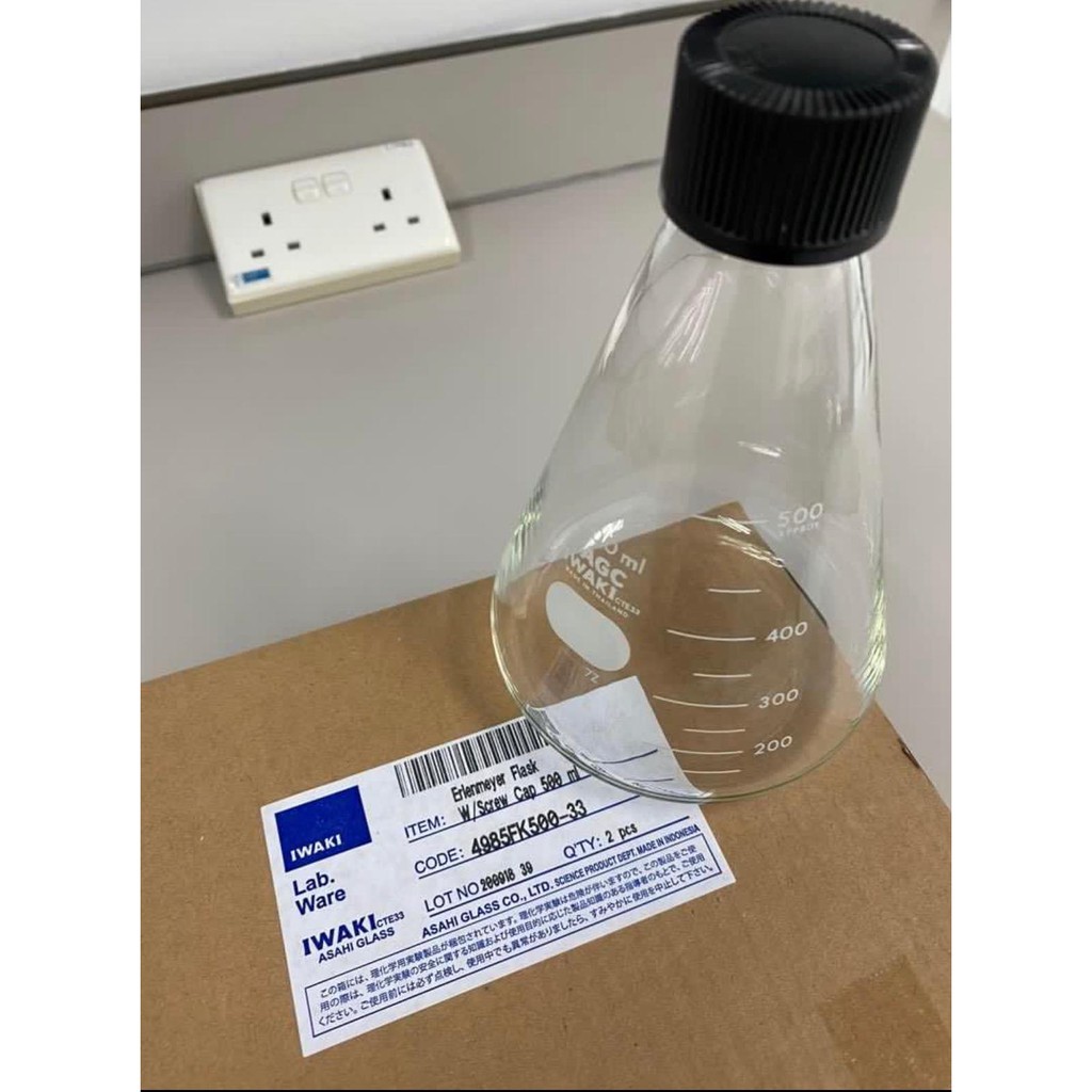 500 ML Erlenmeyer Laboratory Chemical Conical Flask With Screw Cap ...
