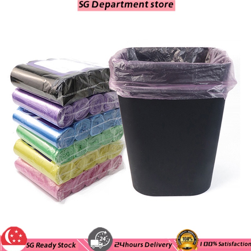 Trash Bag Plastic Bag 75PCS/5 Rolls Color Garbage Bag Rubbish Bag ...