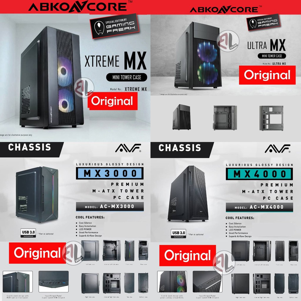 Official AVF ABKO NCORE MX1000/MX2000/MX3000/MX4000/MX5000 MATX Mini Gaming Case (Gaming Freak ...