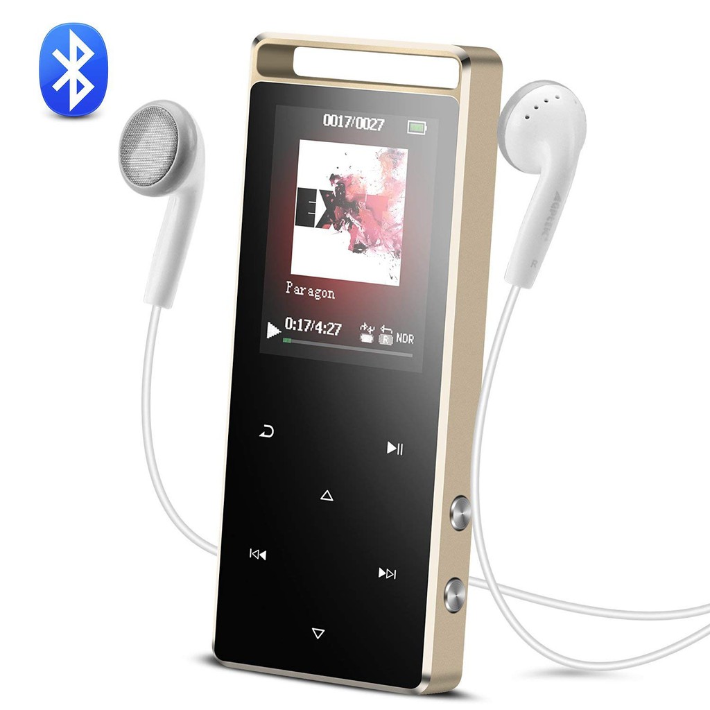 AGPTEK A01T Bluetooth 8GB Metal Body MP3 Player with FM Radio & Touch Buttons - Gold (Brand New ...