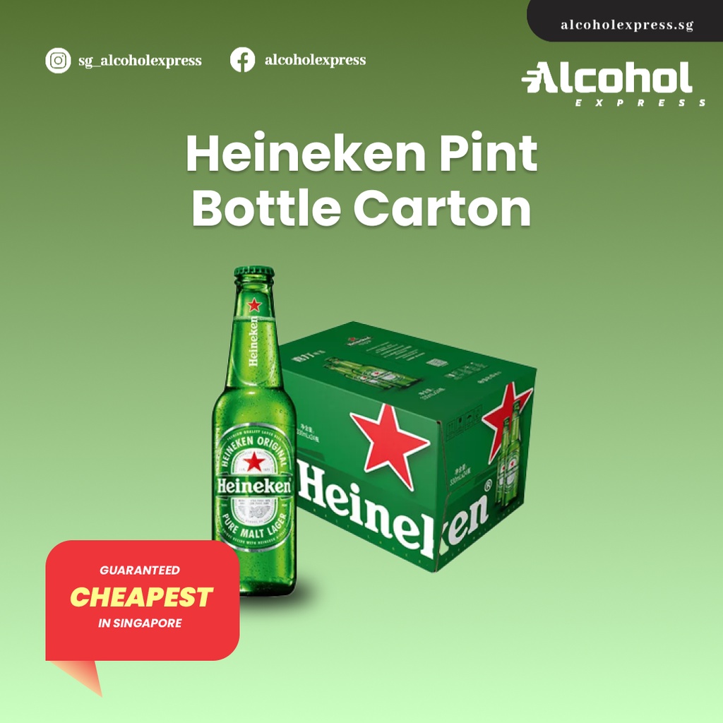 Heineken Pint Bottle 24 x 330ml (BBD 04/26) | Shopee Singapore
