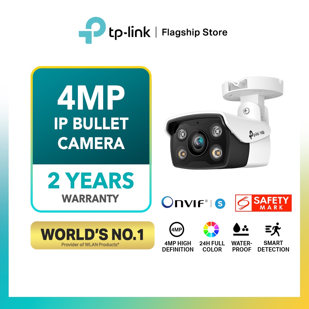 TP-Link VIGI C340 VIGI 4MP Outdoor Full-Color Bullet Network CCTV IP ...