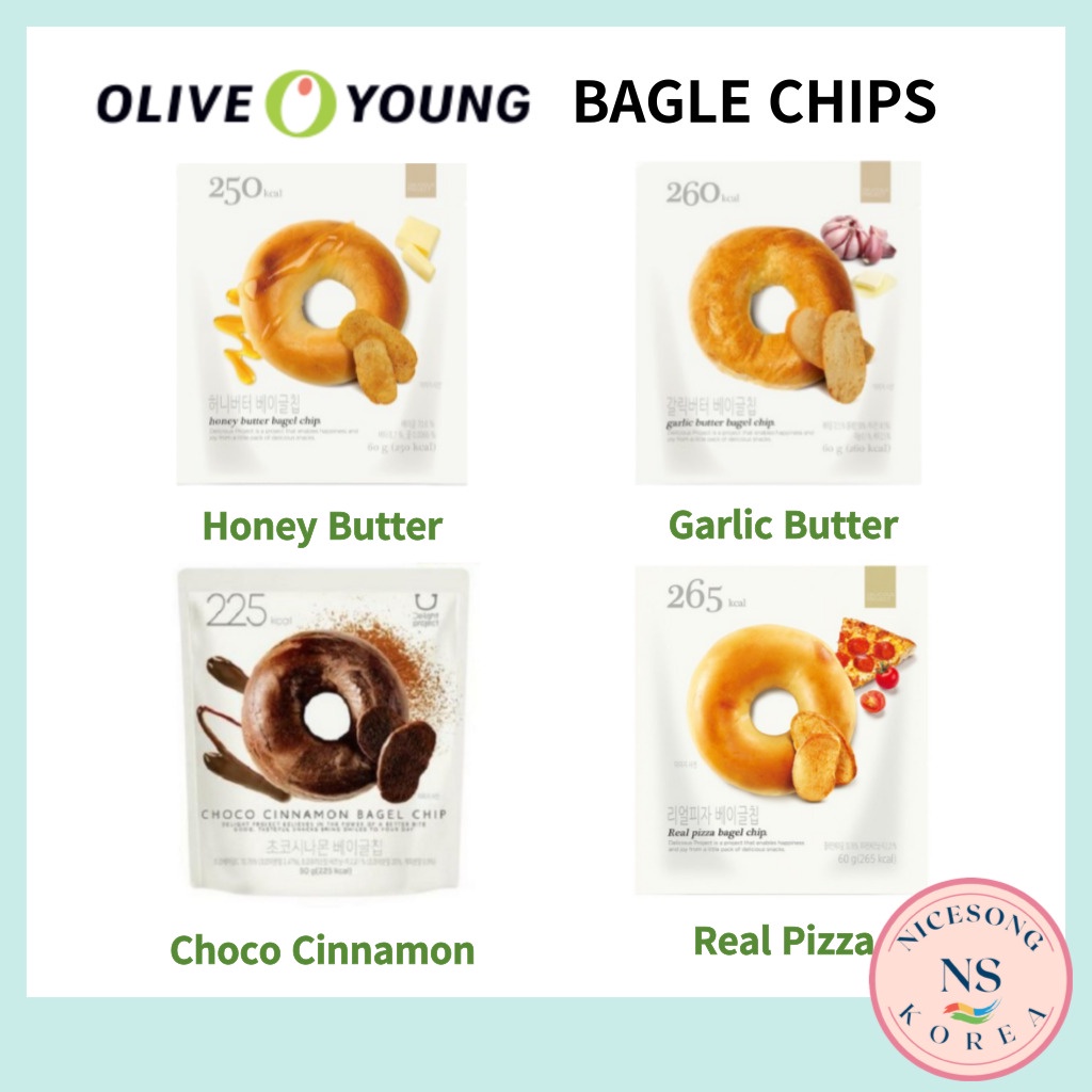 [Olive Young]Delight Project Bagle Chips Garlic Butter/Choco Cinnamon ...