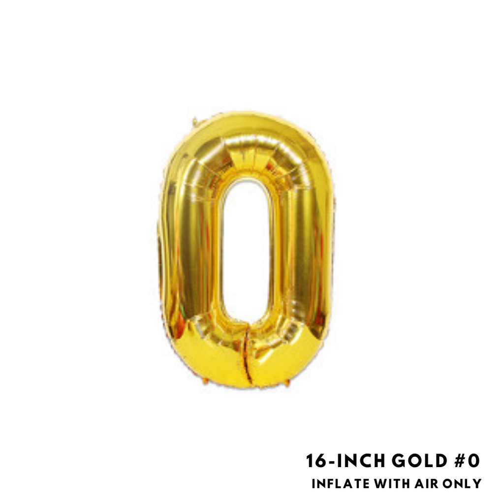16-inch Gold Letter Foil Number Foil Balloons Air [READY STOCK IN SG ...