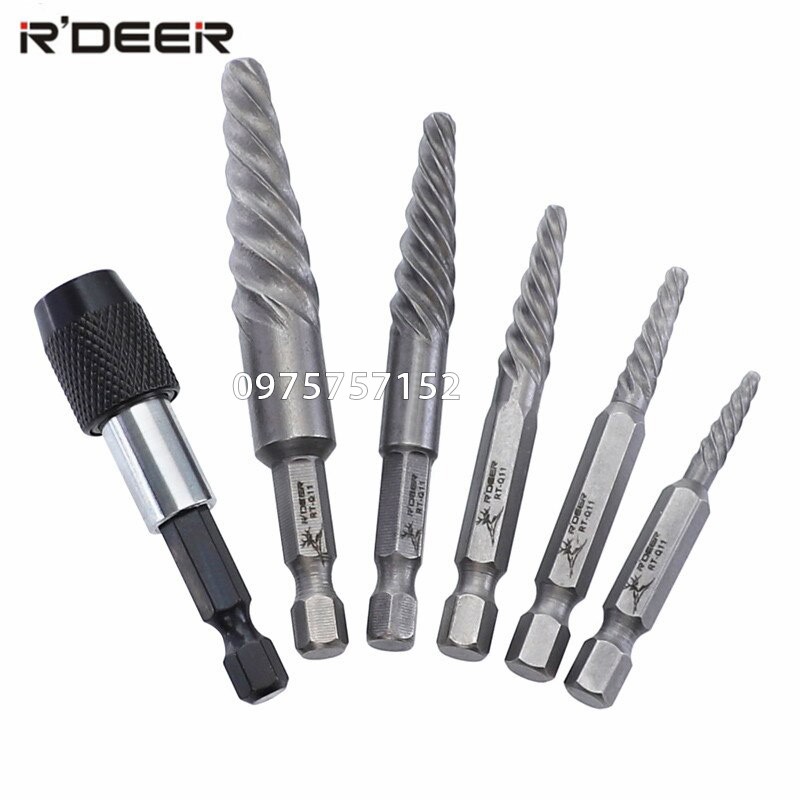 Hexagonal broken screw extractor set, R'DEER threaded screw bolt ...