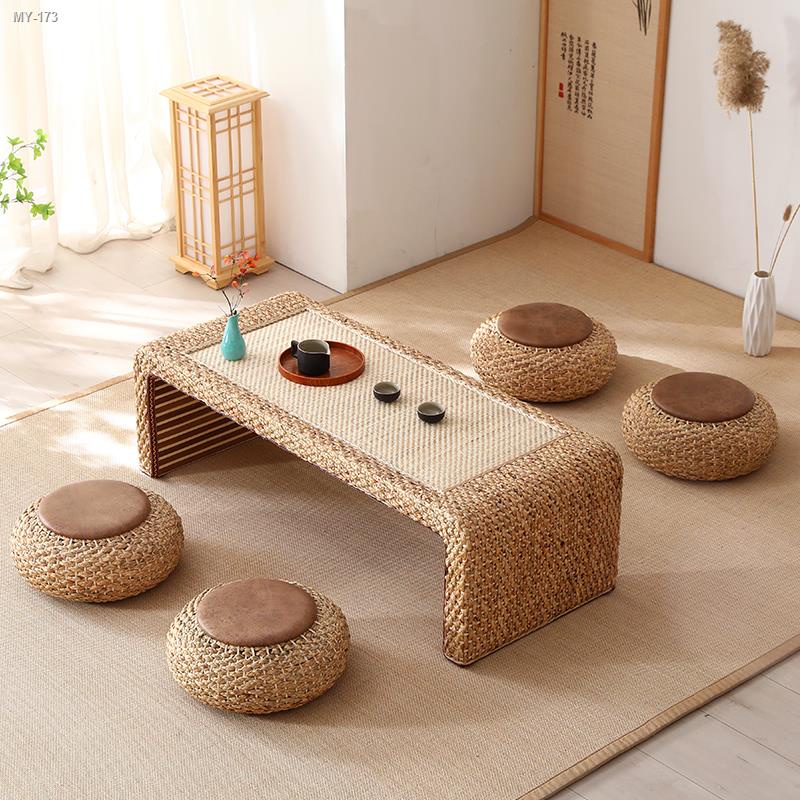 Rattan tatami floor low table coffee table Japanese Zen tea table Kang ...