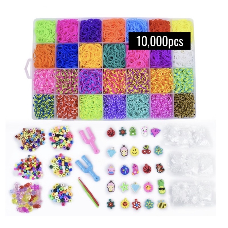 10,000pcs Loom Rubber Bands Loom Rainbow Twist Bands Refill Bracelet ...