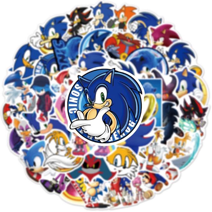 50pcs Cool Anime Sonic The Hedgehog Stickers for Kids,Funny Cartoon ...