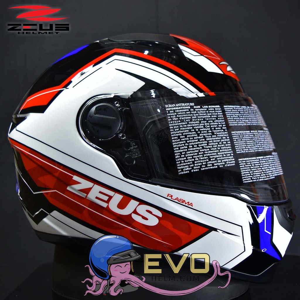 Zeus Helmet FULL FACE BLACK AL5 BLUE - FREE SMOKE VISOR ZEUS ORIGINAL ...