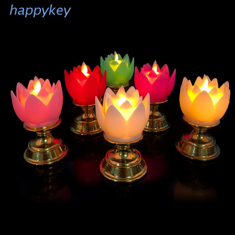 HAP Colorful Electric Buddha Lotus Light Battery Operated Flameless ...