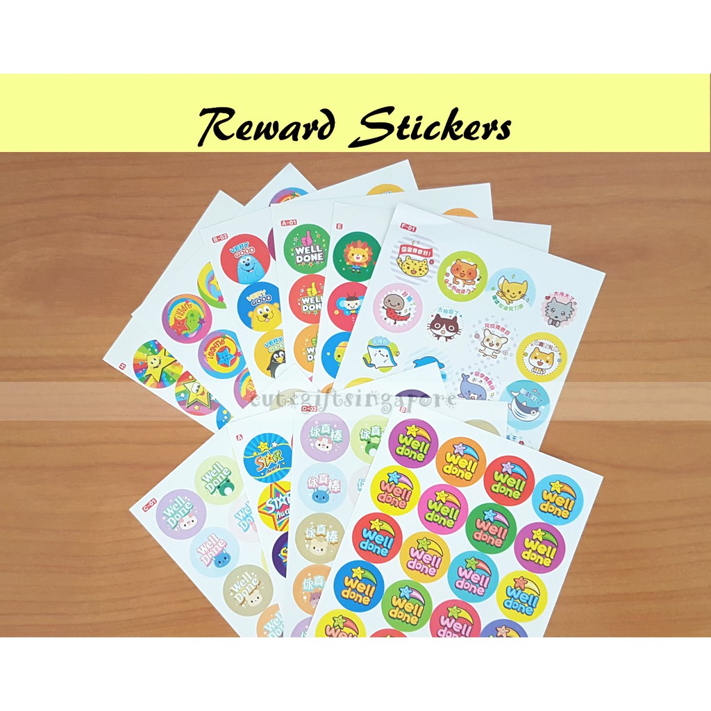 🧸MIN. ORDER 4 PC🧸Motivation Reward Stickers Smiley Stars well done ...