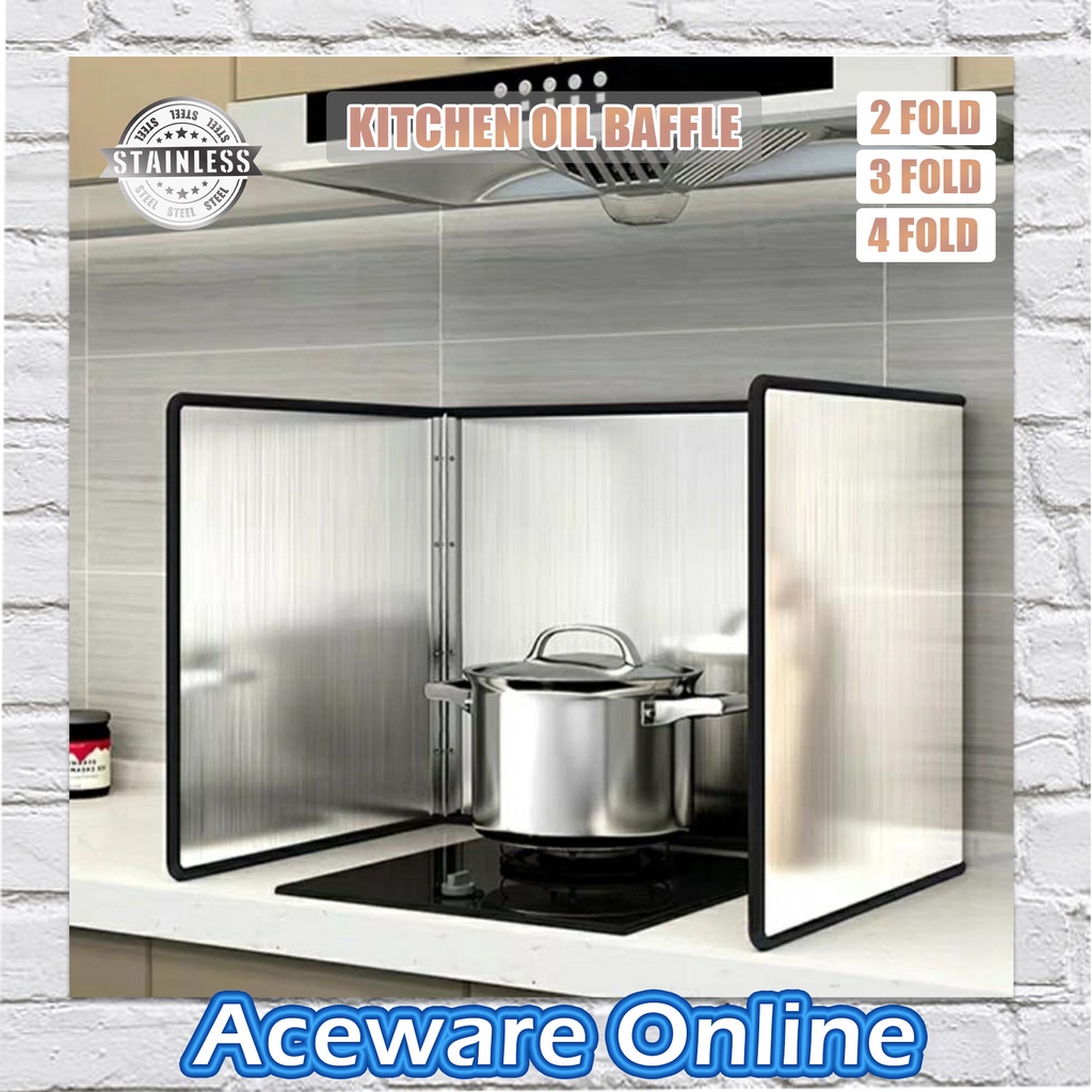 Folding Kitchen Stainless Steel Oil Baffle Foldable Kitchen Oil Splash ...