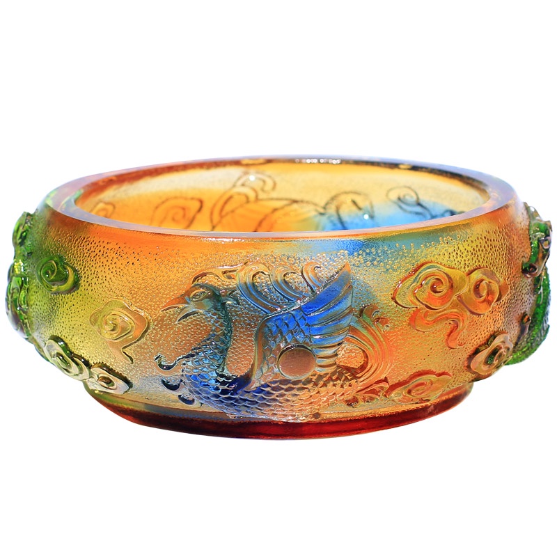 Liu Li Liuli Four 4 Celestial Creatures Wealth Pot (Outer Carving ...
