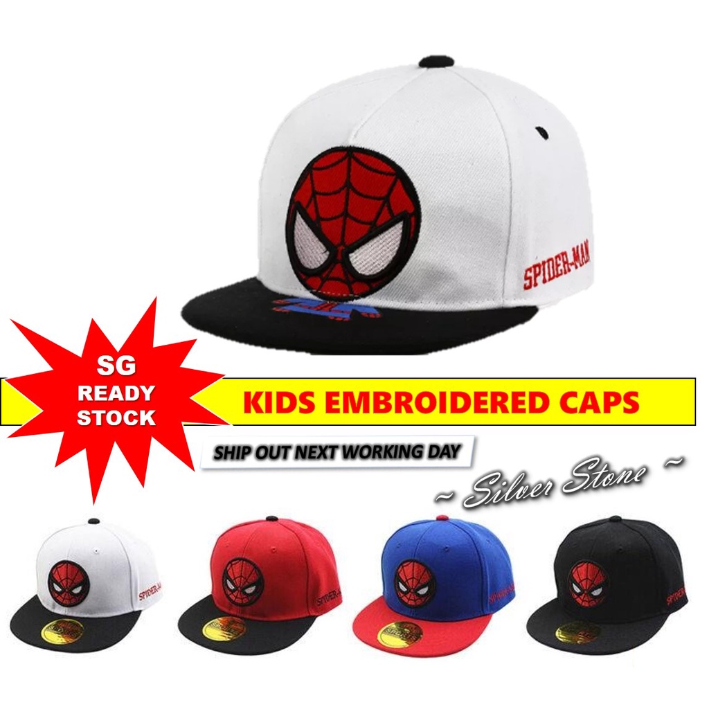 [SG READY STOCK] Children Cartoon Kids Spiderman Cap Embroidered Caps ...
