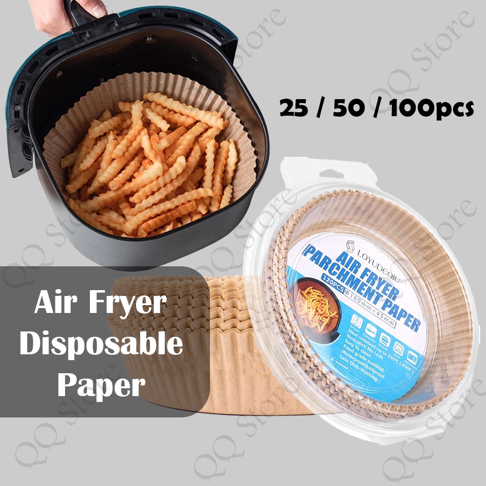 100pc 20cm 24cm Air Fryer Disposable Baking Papers NonStick Round ...