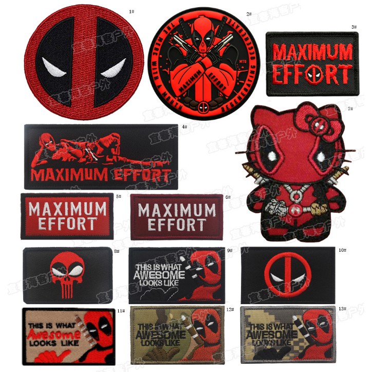 Deadpool Maximum Effort Military Army Tactical Embroidery Velcro ...