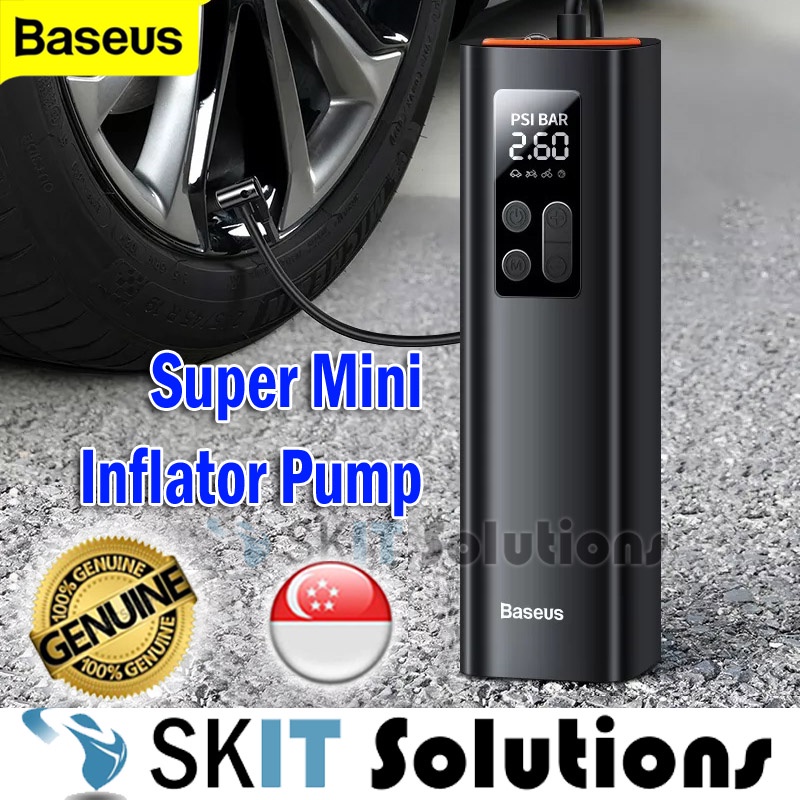 Baseus Super Mini Inflator Air Pump Digital Wired Tyre Car Bicycle Bike ...